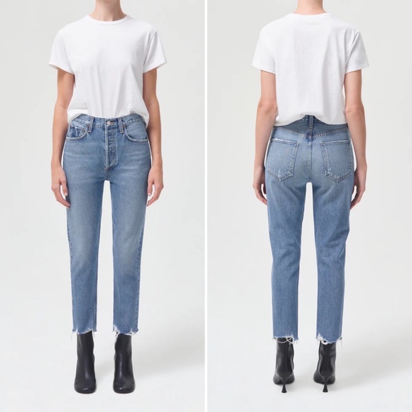 Agolde | Jeans | Nwt Agolde Riley High Rise Slim Straight Crop Jean In ...
